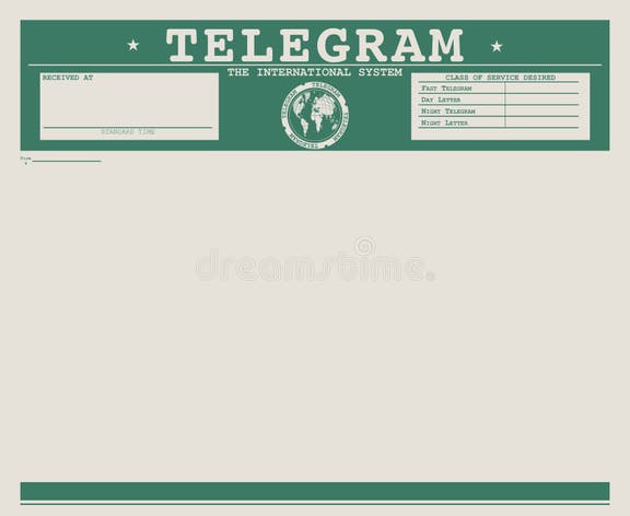 Blank Vintage Telegram Form. Stock Vector - Illustration of form, flat ...