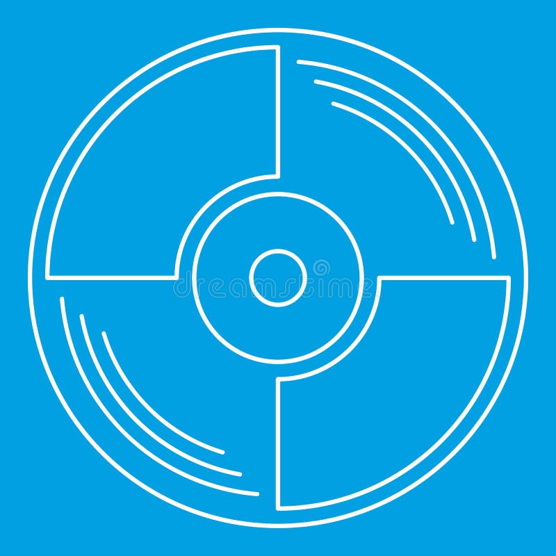 Blank Vinyl Record Icon, Outline Style Stock Vector - Illustration of ...