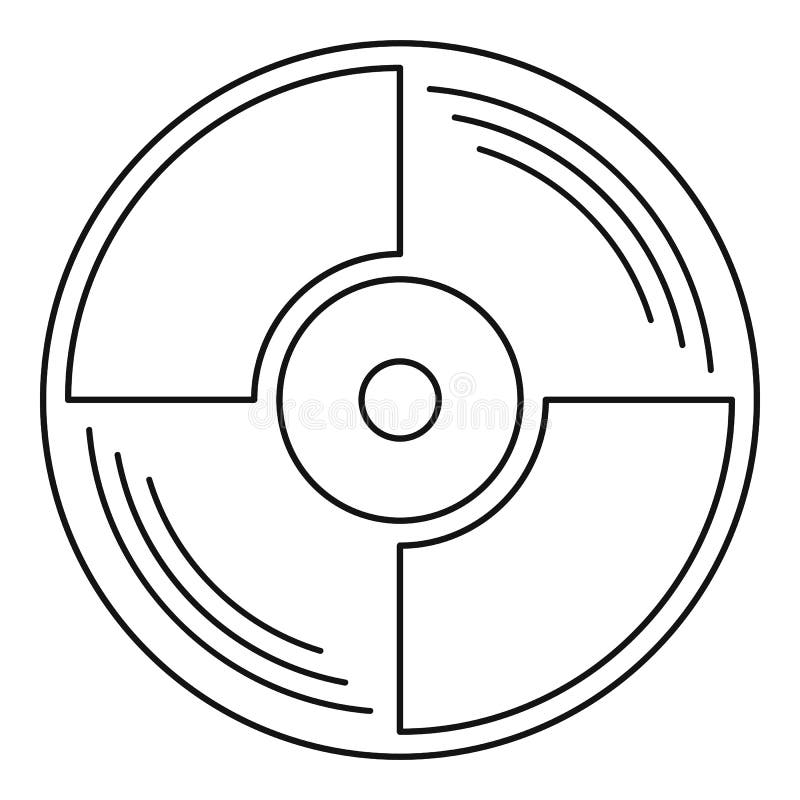 Blank Vinyl Record Icon, Outline Style Stock Vector - Illustration of ...