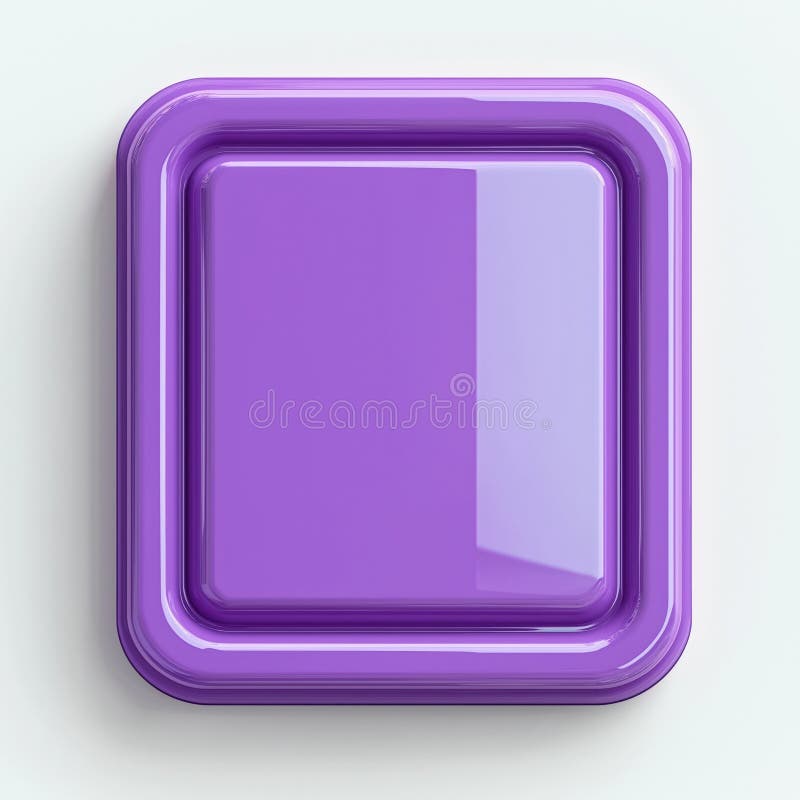 Blank Violet Square Button with Round Corners. Modern Design. Flat ...