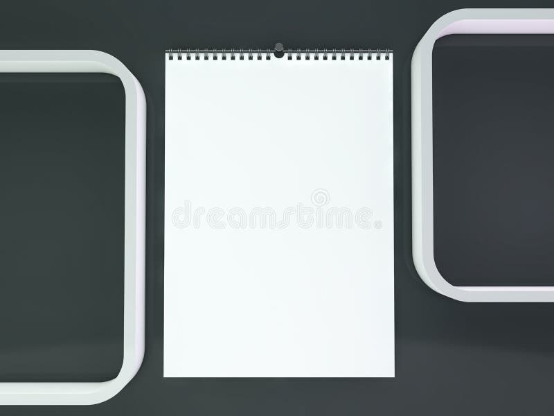 Blank Wall Calendar with Spring. 3D Stock Illustration - Illustration ...