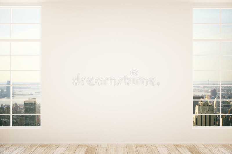 Blank Wall in Empty Interior Stock Illustration - Illustration of ...