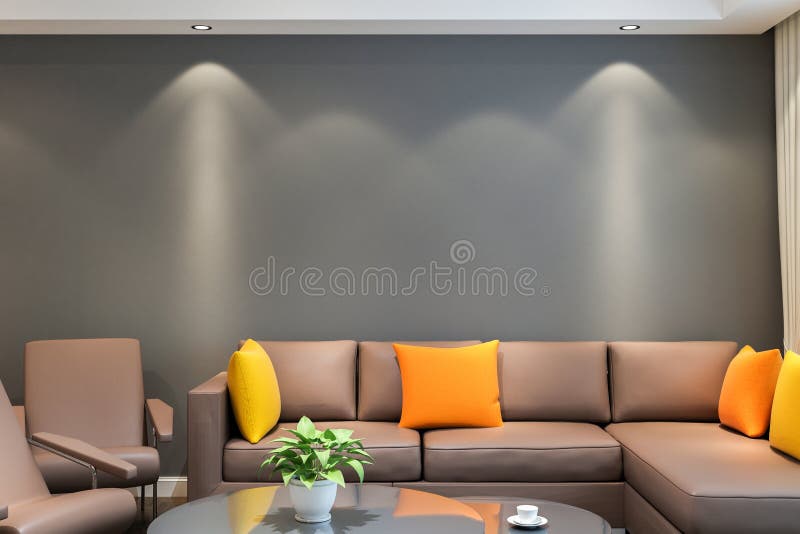 Blank Wall in Empty Room Background Stock Illustration - Illustration ...