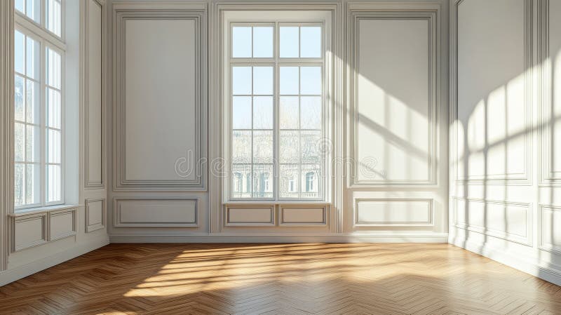 Blank Wall Interior Design 3D Rendering. Stock Image Stock Illustration ...