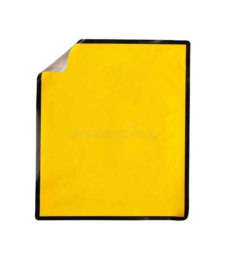 Blank Warning Sign Yellow Color with Black Frame Sticker Isolated on ...