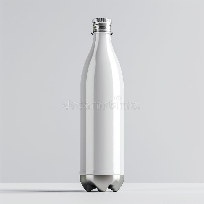 Blank Water Bottle Mockup, White Background, Mock Up Style Image Stock ...