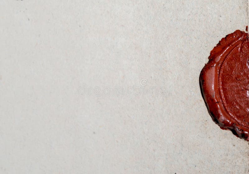 Blank Weathered Paper Background with a Part of a Red Seal Visible ...