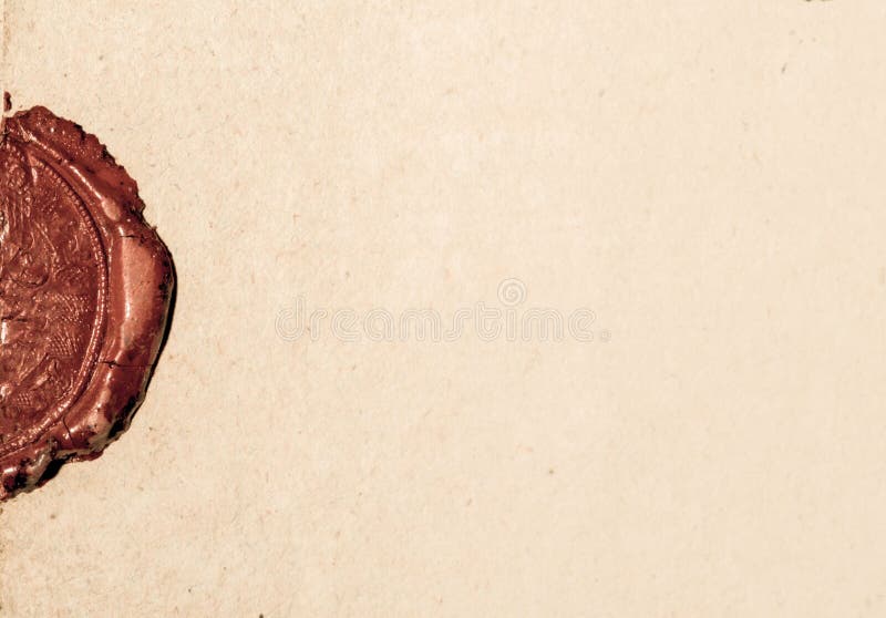 Blank Weathered Paper Background with a Part of a Red Seal Visible ...