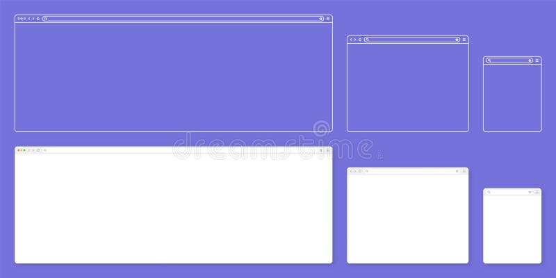 Blank Web Browser, Internet Page Window with Toolbar and Search Field ...