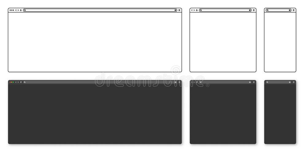 Blank Web Browser, Internet Page Window with Toolbar and Search Field ...