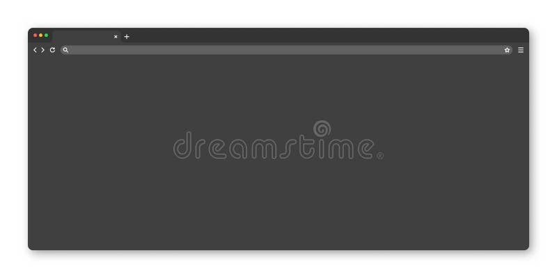 Blank Web Browser Window with Tab, Toolbar and Search Field. Modern ...