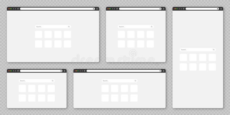 Blank Web Browser Window with Tab, Toolbar and Search Field. Modern ...
