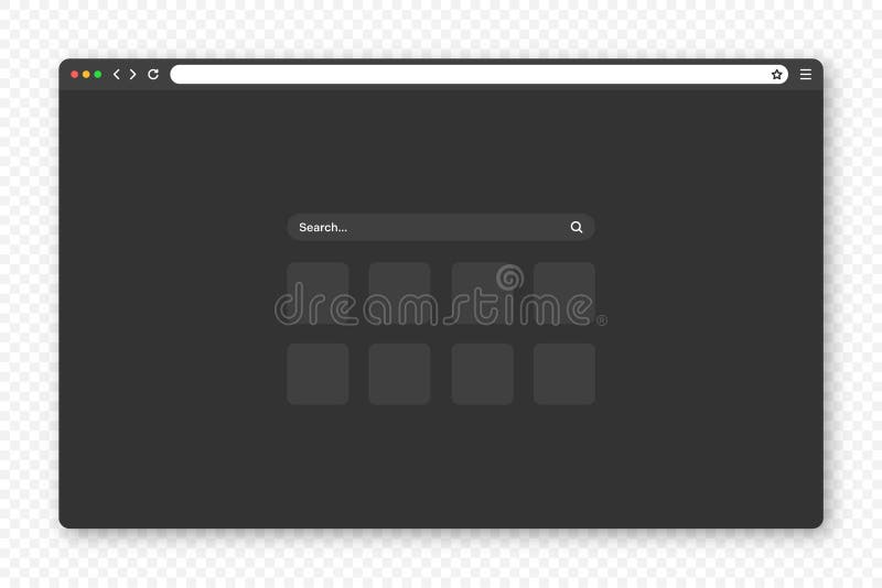 Blank Web Browser Window with Tab, Toolbar and Search Field. Modern ...