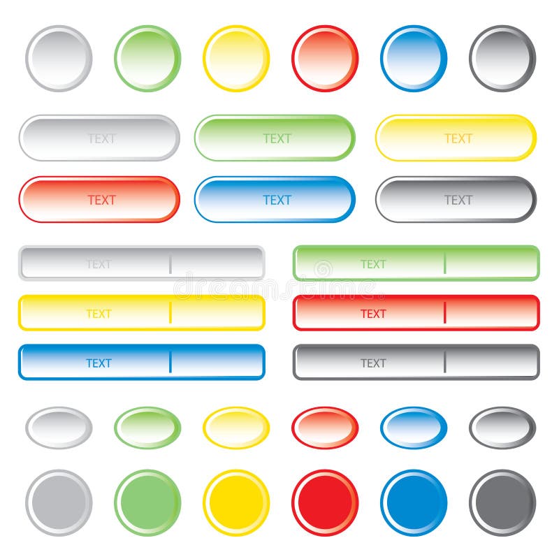 Blank Web Buttons. Vector Illustration. Stock Vector - Illustration of style, reflection: 62826496