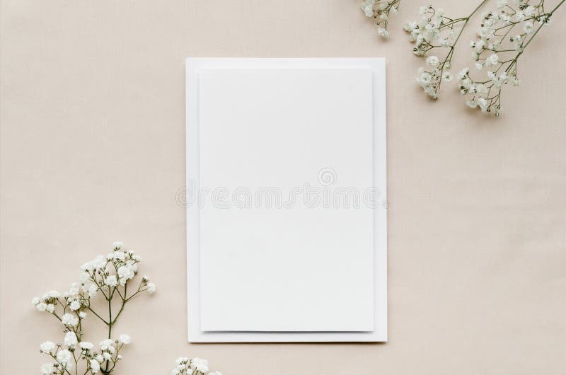 Blank Wedding Invitation Top View. High Quality Photo Stock Photo ...