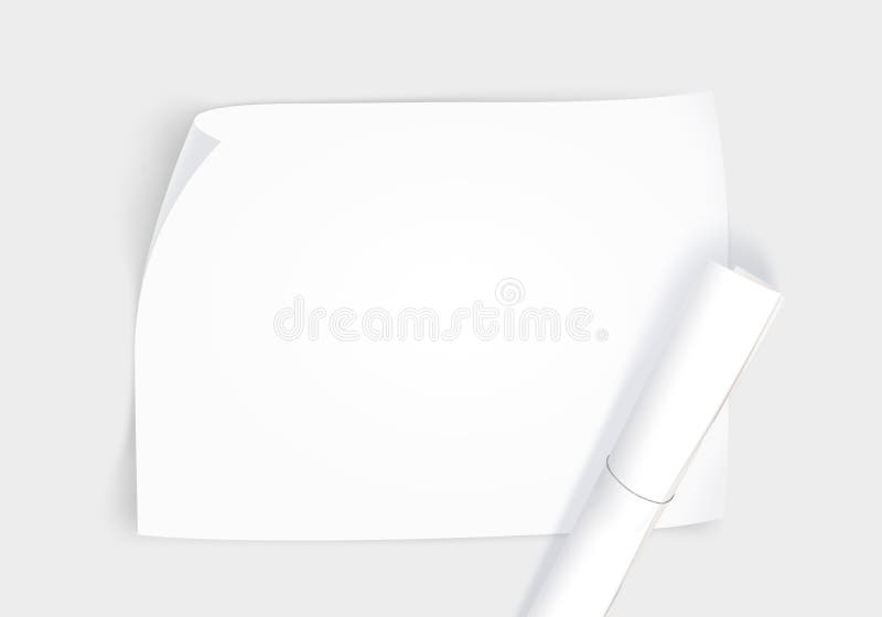 Blank Whatman Paper Mockup with Roll, Top View Isolated Stock ...