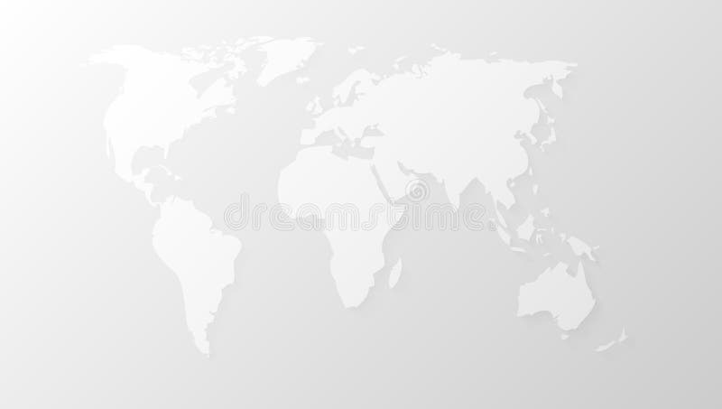 Blank White Abstract World Map Template Stock Vector - Illustration of ...