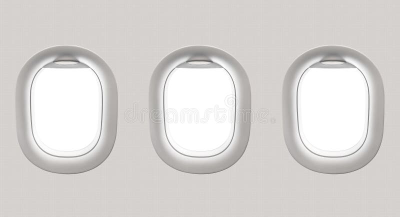 Two Airplane Windows. Jet Interior. Stock Illustration - Illustration ...
