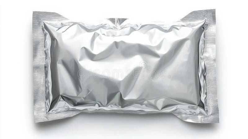 Blank White Aluminium Foil Plastic Pouch Bag Sachet Packaging Mockup ...