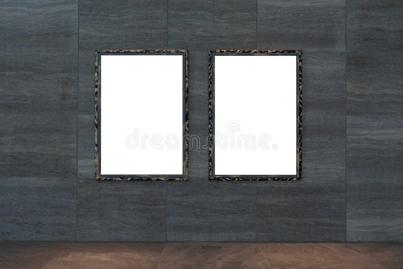 Blank White Art Gallery Frame Picture Wall White Contemporary Mo Stock ...