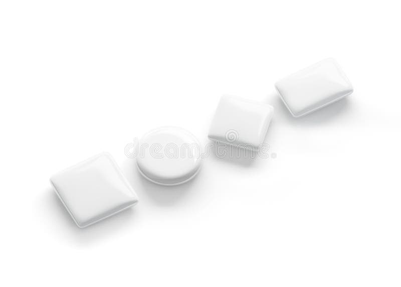 Blank White Badge Mockup, Different Shape, Side View Stock Illustration ...