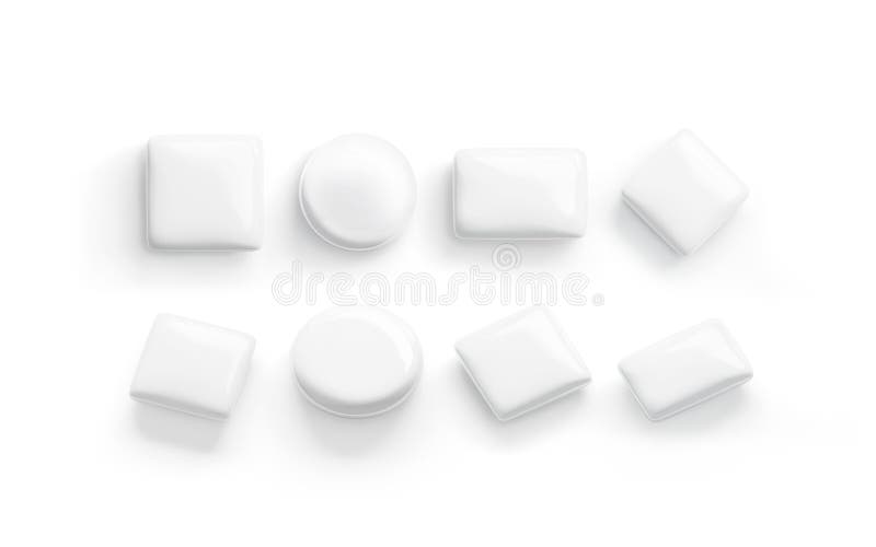 Blank White Badge Mockup, Different Shape, Top and Side View Stock ...