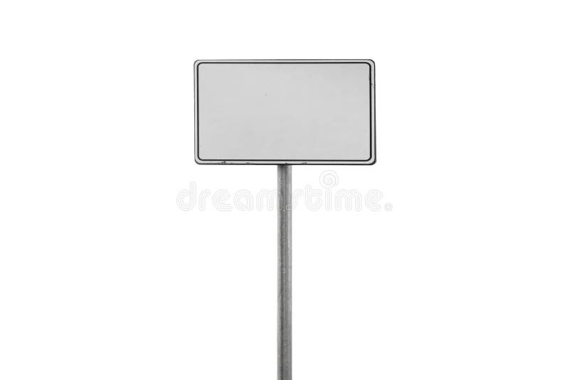 Blank White Banner Frame on a Metal Pole Isolated Stock Photo - Image ...