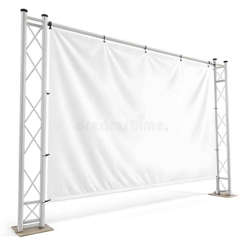 Blank White Banner Isolated on White Background Stock Illustration ...
