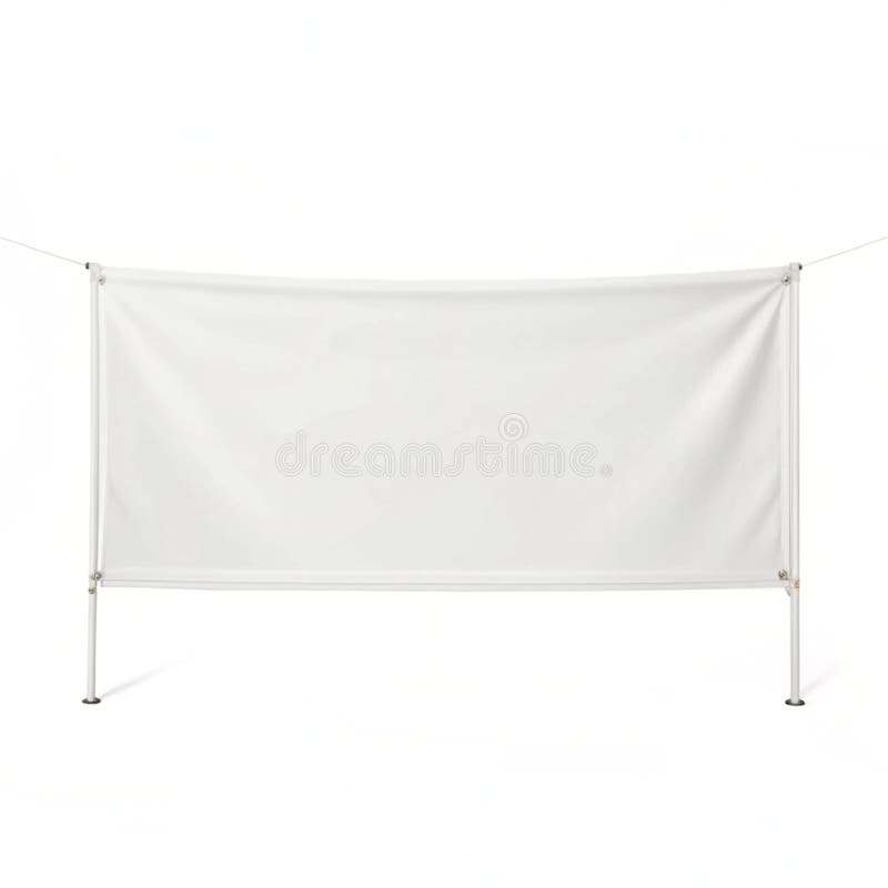 Blank White Banner Isolated Stock Illustration - Illustration of white ...