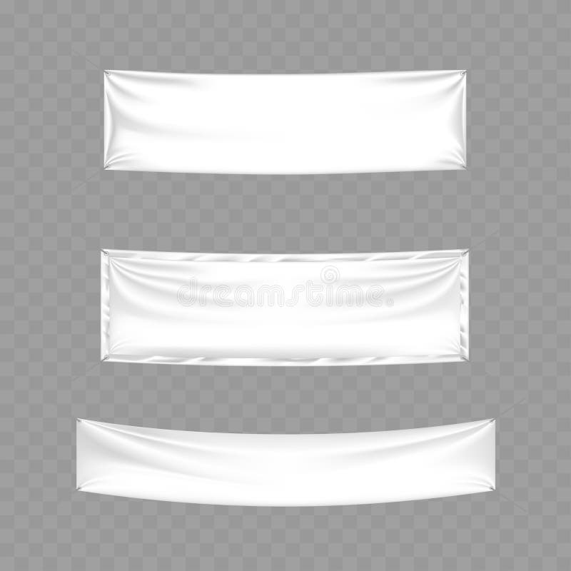 Blank White Banner Set Mockup. Vector Stock Vector - Illustration of ...