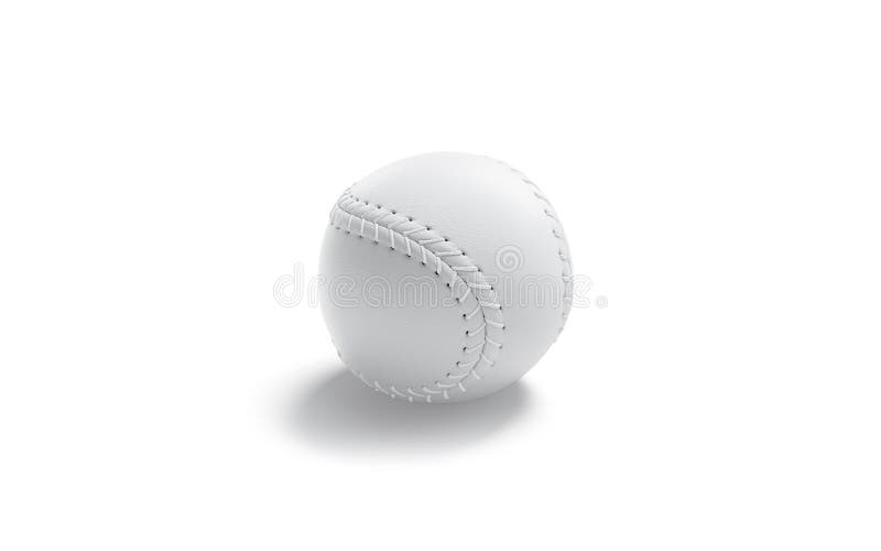Blank White Baseball Ball with Seam Mockup, Side View Stock ...
