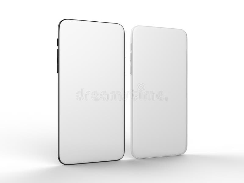 Blank White Bezel less Smart Phone Screen for for Digital Design ...