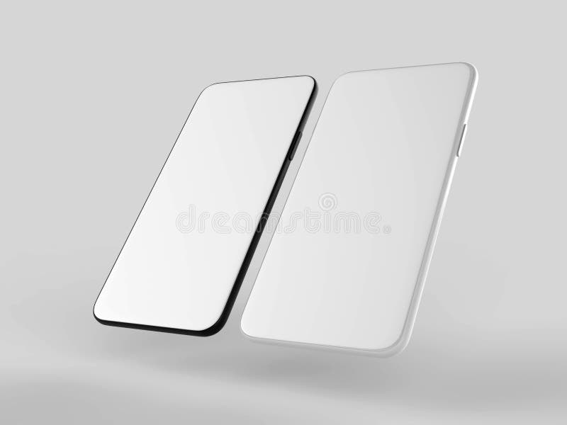 Blank White Bezel less Smart Phone Screen for for Digital Design ...