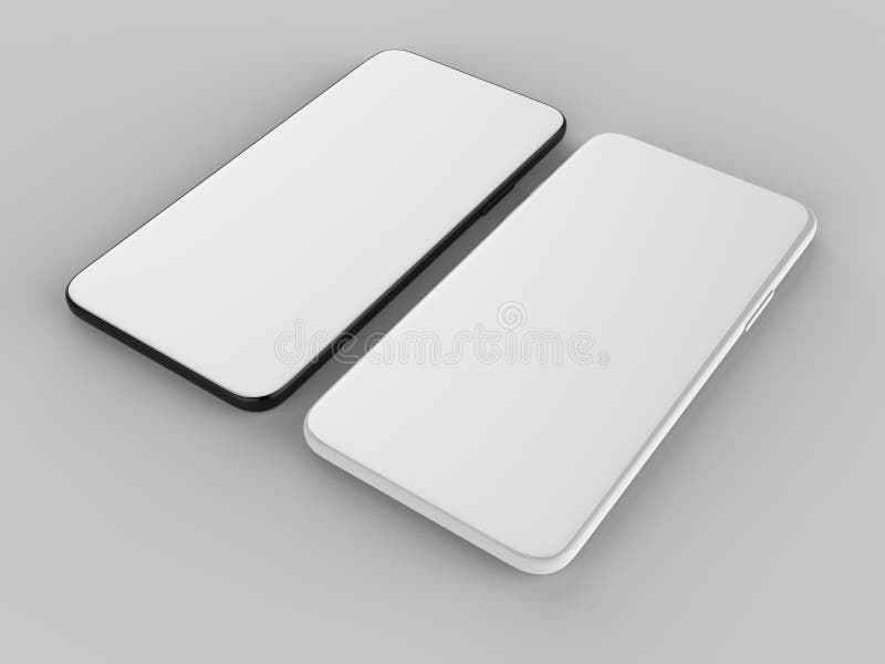 Blank White Bezel less Smart Phone Screen for for Digital Design ...