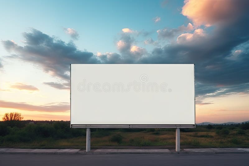 Blank White Billboard, Empty Info Banner, Street Banner, Empty White ...