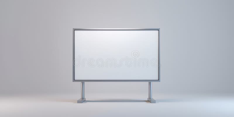 A Blank White Billboard with a Metal Frame Standing in a Bright White ...