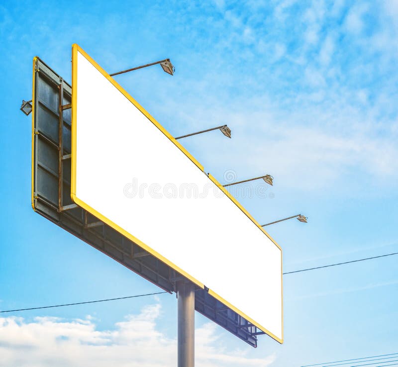 Blank White Billboard Mockup Stock Image - Image of advertising, clear ...