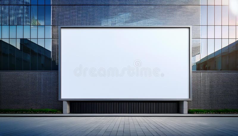 Blank White Billboard on a Modern Building Facade, Ready for Advertising Mockup. Ai Generative ...