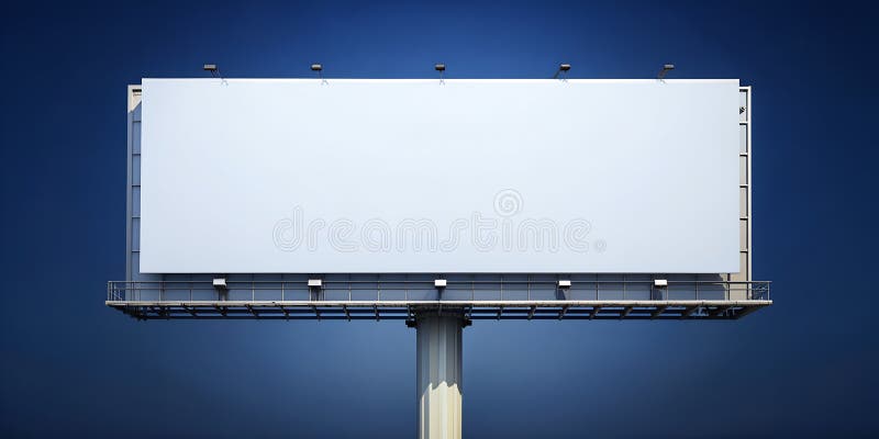 Blank White Billboard on Navy Blue Background Creative AI Stock Image ...