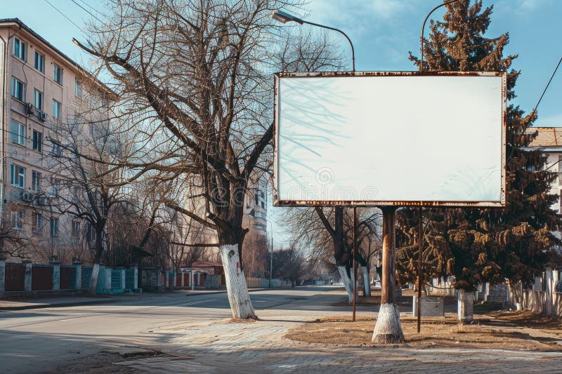 Blank White Billboard Signage, Empty Info Banner, Street Banner. Mock ...