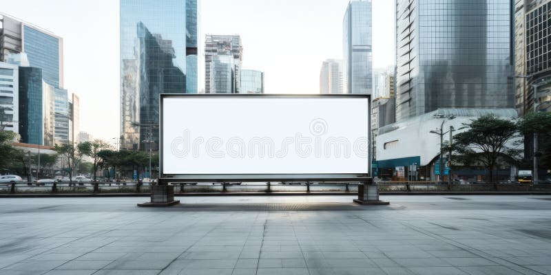 Blank White Billboard Signage, Empty Info Banner, Street Banner. Mock ...