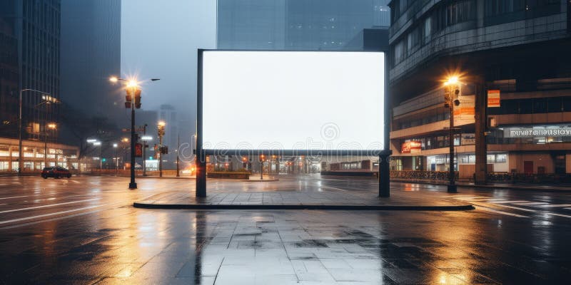 Blank White Billboard Signage, Empty Info Banner, Street Banner. Mock ...
