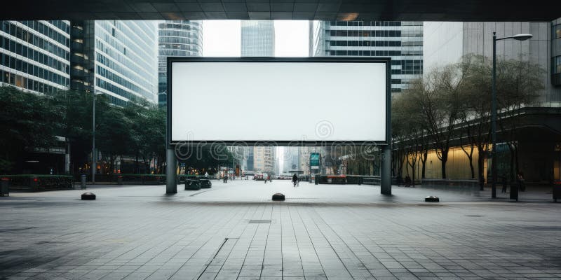 Blank White Billboard Signage, Empty Info Banner, Street Banner. Mock ...