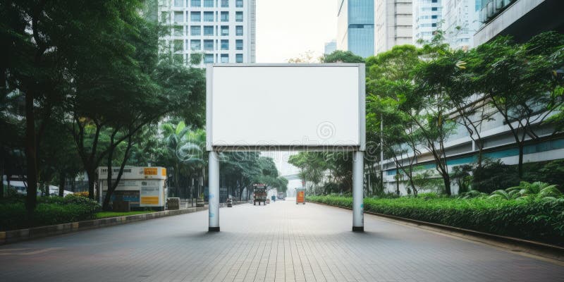 Blank White Billboard Signage, Empty Info Banner, Street Banner. Mock ...