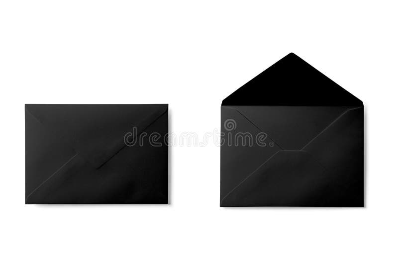 Blank Black Realistic Envelopes Mock Up. Stock Illustration ...