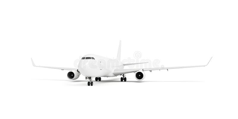 Blank White Boeing Mockup Stand, Half Front View, Isolated, 3d ...