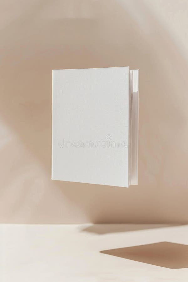 Blank White Book on Beige Background with Soft Shadow Stock Image ...