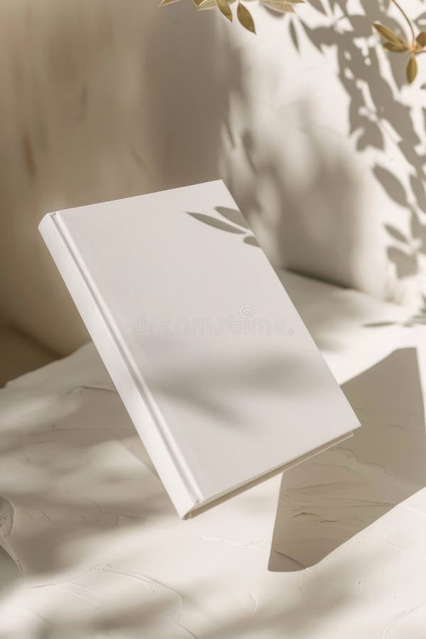 Blank White Book on Beige Background with Soft Shadow Stock Photo ...