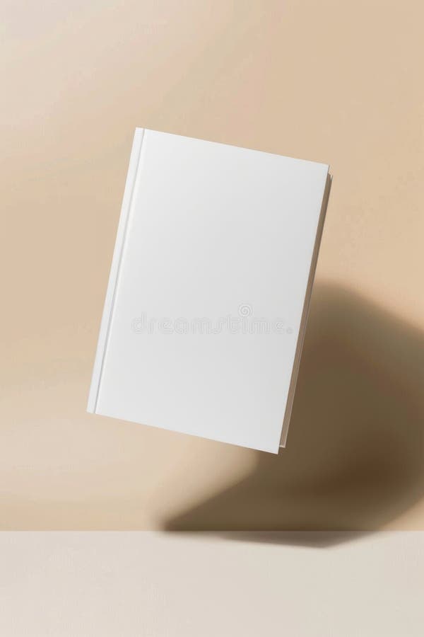 Blank White Book on Beige Background with Soft Shadow Stock Photo ...