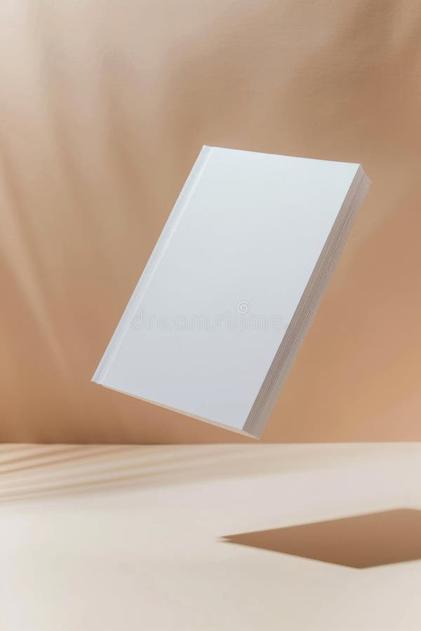 Blank White Book on Beige Background with Soft Shadow Stock Photo ...